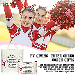Paterr 2 Pack Cheer Bags for Cheerleaders Cheerleading Gifts Canvas Tote Bag for Women Teams Goodie Stuffers Party Supplies(White)