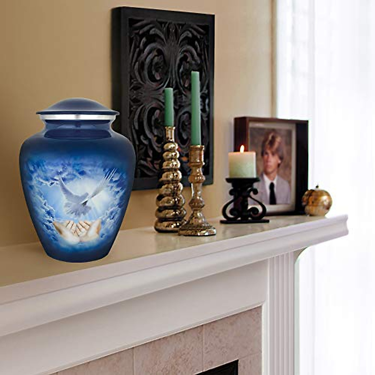Trupoint Memorials Cremation Urns for Human Ashes - Decorative Urns, Urns for Human Ashes Female & Male, Urns for Ashes Adult Female, Funeral Urns - Dove, Large