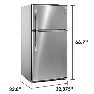 Kenmore Top-Freezer Refrigerator with LED Lighting and 20.8 Cubic Ft. Total Capacity, Stainless Steel