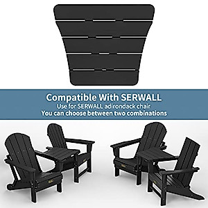 SERWALL Adirondack Connecting Table, Weather Resistant Outdoor Side Table, Arm Tray Table for Adirondack Chair, Adirondack Table Desk for Patio Balcony Garden, Blue