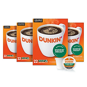 Dunkin' Decaf Medium Roast Coffee, 88 Keurig K-Cup Pods
