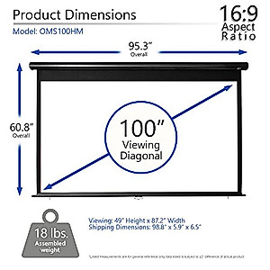 Elite Screens Yard Master Manual Projector Screen, 100-inch Outdoor Rain Water Resistant 16:9, 8K 4K Ultra HD 3D Movie Theater Cinema Front Projection, OMS100HM |US Based Company 2-YEAR WARRANTY