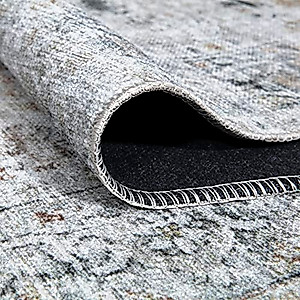 Bloom Rugs Caria Washable Non-Slip 3x5 Rug - Ivory/Gray/Caramel Traditional Persian Area Rug for Living Room, Bedroom, Dining Room, and Kitchen - Exact Size: 3' x 5'