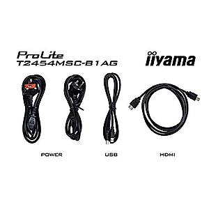 iiyama Prolite T2454MSC-B1AG 23.8" 1920 x 1080pixels Multi-Touch Multi-User Black Touch Screen moni