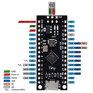 QCCAN 4PCS MH-Tiny ATTINY88 Micro Development Board 16Mhz Upgraded /for Nano V3.0 ATmega328 Extended Compatible for Arduino