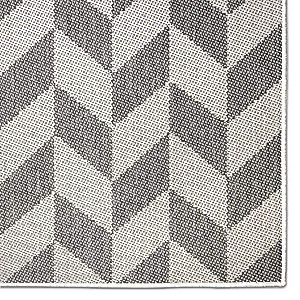 Nicole Miller New York Patio Country Calla Contemporary Herringbone Indoor/Outdoor Area Rug, Black/Grey, 9'2"x12'5"