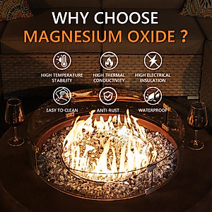 COSIEST Outdoor Propane Fire Pit Coffee Table w Dark Bronze 40.5-inch Round Base Patio Heater, 50,000 BTU Stainless Steel Burner, Wind Guard, Transparent Gray Fire Glass, Waterproof Cover