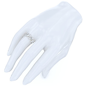 PRSTANI Sterling Silver Twisted Olive Branch Leaf Round Brilliant Genuine Moissanite Promise Ring Wedding Band For Women (11)