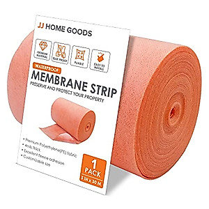 JJ CARE Waterproofing Membrane [4Mil - 5" x 98.5ft] - Polyethylene Waterproof Membrane, Shower Waterproofing Tile Underlayment Membrane, Crack Prevention Shower Membrane for Floors & Walls - 1 Roll