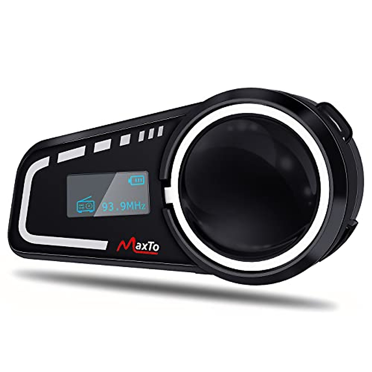 MAXTO Motorcycle Bluetooth Headset M2C 1000M 6 Riders Group Helmet Communication System with LCD Screen Universal Motorbike Intercom Waterproof Casco de Motor Intercomunicador FM/GPS/Siri(1 Pack)