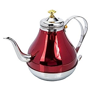 Stainless Steel Tea Kettle with Filter Golden Stovetop Teakettle with Infuser Sturdy Teapot for Tea Coffee Fast Boiling (Small 1.8L) (Color : Red)