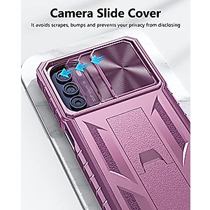 for Motorola Moto G-Stylus 5G-2022 Case: Military Grade Drop Proof Protection Cover with Kickstand | Matte Textured Rugged Shockproof TPU | Protective Phone Case for Moto G Stylus(Pink Purple)