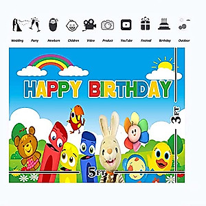 SIMILAR Babyfirst Color Crew Birthday Party Supplies Banner 5x3ft Happy Birthday Babyfirst TV Backdrop 1st Birthday Cartoon One Size