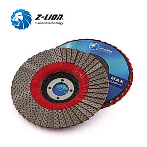 Z-LION 4 Inch Diamond Flap Disc 120 Grit Sanding Wheel for Ceramic Glass Rubber Plastic Concrete Hard Material Sanding