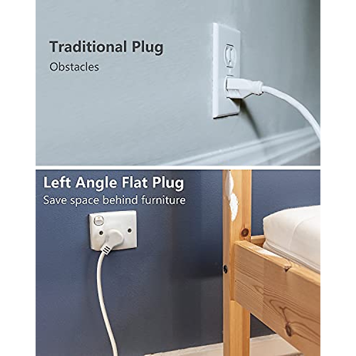 Power Strip with USB Baykul Flat Plug Extension Cord Cube with 4 Outlets 3 USB Ports 5ft Power Cord Surge Protector Desktop Charging Station Overload Protection Compact Portable for Home Travel Office