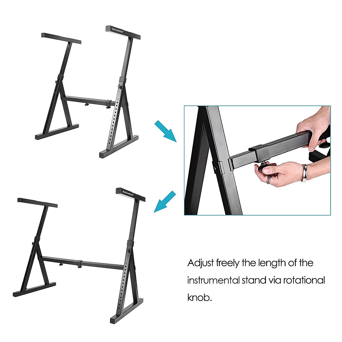 Neewer Z-Style Keyboard Stand - Heavy Duty Steel Construction with Solid Locking System, Support Stand for Piano Keyboard Instrument