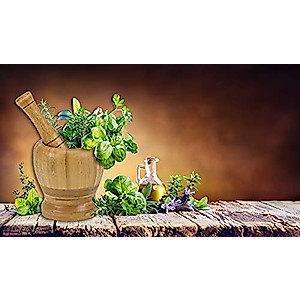 DecorRack Mortar and Pestle, 100% Natural Bamboo Spice Grinder, Decorative 4 inch Wooden Mortar and Pestle Set for Kitchen