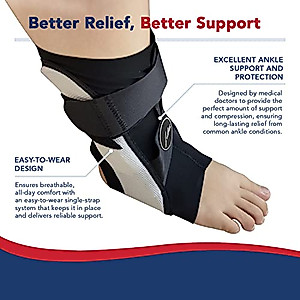 Doctor Developed Ankle Brace for Sprained Ankle, Support Stabilizer Splint for Injured Foot – Foot Brace/ Achilles & Peroneal Tendonitis – Ankle Brace For Women / Men (Medium, Single, Left)