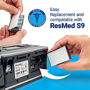 NUWAVE Replacement Filter for ResMed Part Number S9/S10 Standard Pollen Filter 36850, High-Efficiency CPAP Filters ResMed, Opti-fit ResMed Filters, Pollen Filters CPAP ResMed S9-60 Per Pack