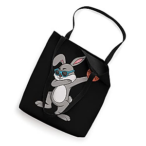 Dabbing Rabbit Boys Teens Easter basketball Egg bunny Kids Tote Bag