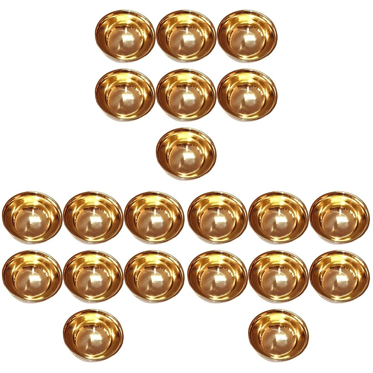 Alipis Yoga Accessories Tibetan Bowl Tibetan Bowl 21 Pcs Copper Offering buddhist offering cup Water Offering Bowl Offering Cup Bowl Set Buddhist Tibetan Bowl Altar Bowl Yellow Decor