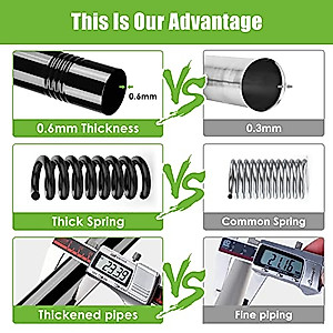 AIZESI Spring Tension Curtain Rods 28 to 48 Inch Black Shower Rod Tension Rods Never Rust Non-slip Shower Curtain Rod Tension No Drill Adjustable Curtain Rods Spring Tension Rod for Window or Shower