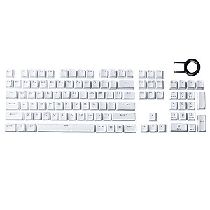 PBT Double-Shot Full Set 104 Key keycaps US Layout Replacement for Corsair K70 RGB MK.2 SE Mechanical Keyboard (White)