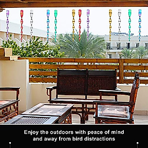 Devices Reflective Scare Spiral Rods Hanging Decorative Device to Keep Birds Away from Garden House (18 Pieces)