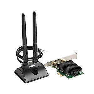 D-Link PCI Express Wireless Adapter AX3000 WiFi 6 Bluetooth 5.1 Magnetic Antenna Base Heatsink Dual Band Windows 10 PCIe Ethernet Network (DWA-X3000)