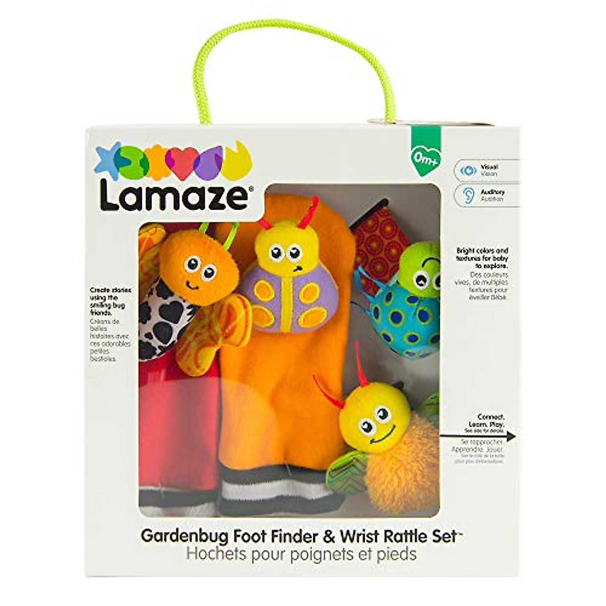 Lamaze Gardenbug - Baby Foot Finder Socks & Wrist Rattle Set - Sensory Development Toys - Newborn Baby Essentials