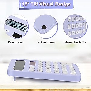 VEWINGL Standard Calculator 12 Digit,Desktop Dual Power Battery and Solar,Desk Calculator with Large LCD Display for Office,School, Home & Business Use,Automatic Sleep.5.7 * 3.5in (Purple) (XT-50)