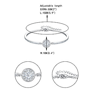 EVER FAITH Woman's Wedding Jewelry Gorgeous White CZ Birthstone Solitaire Wrist Bangle Bracelet Link for Bride, Bridesmaids