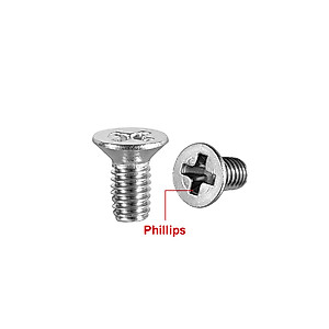 uxcell M3x6mm Flat Head Machine Screws, Phillips Cross Screw, 304 Stainless Steel, Fasteners Bolts 100Pcs