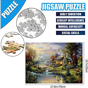 Puzzle for 2 Pack 1000 Pieces Forest Chapel Puzzles & Lake House Puzzles, Jigsaw Puzzles for Adults 1000 Pieces and Up, Puzzle Gifts for Women & Mom