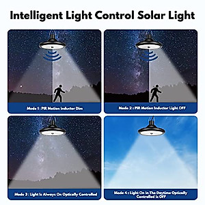 Solar Shed Light with Motion Sensor - 56 LEDs Light Beads, 4 Modes 6 Brightness Adjustable with Remote Control 180° Adjustable Solar Panel for Garden Home Chicken Coop, Outdoor Solar Pendant Light