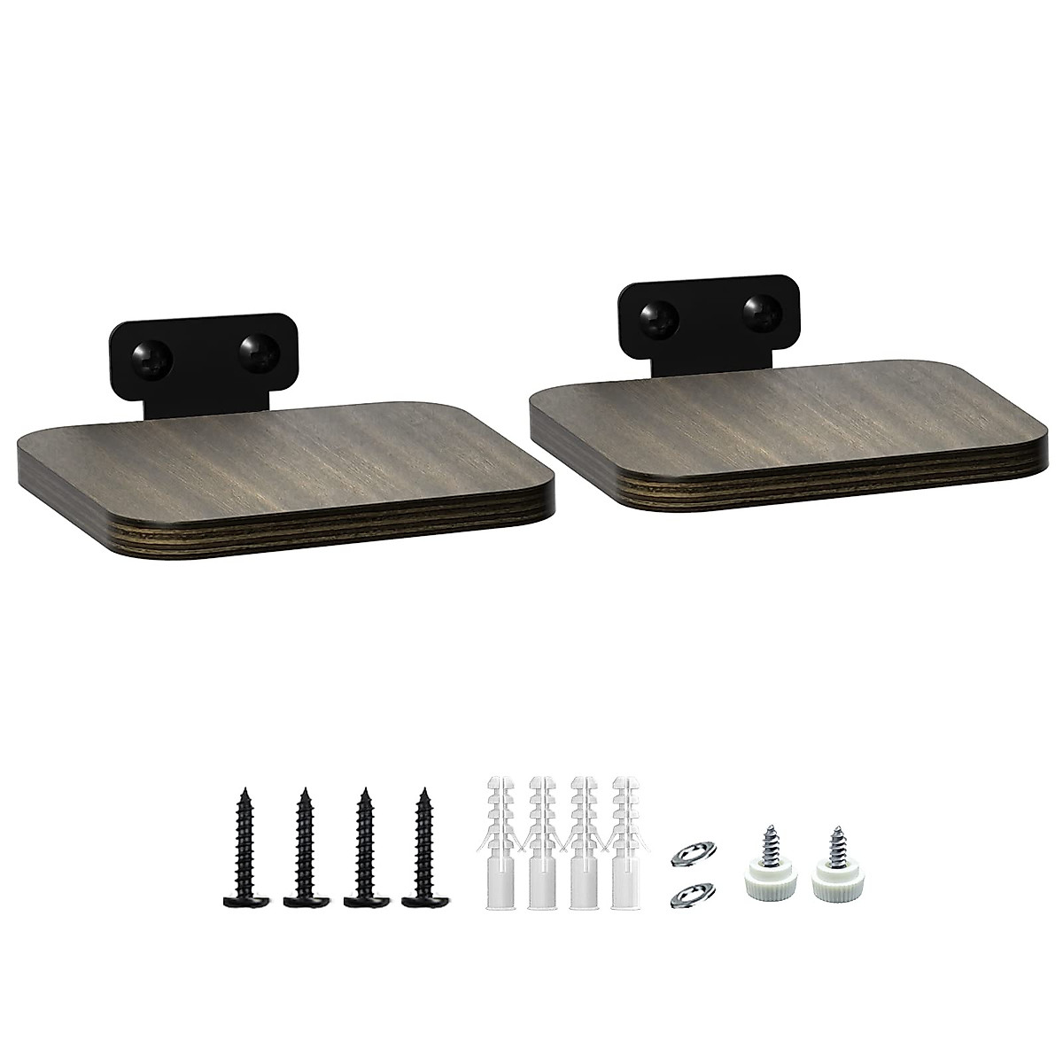 Universal Soundbar Wall Mount for Samsung, Bose, Polk Audio, Sonos Arc, JBL, Sony, Vizio, LG, TCL, Roku, Onn, Philips, Yamaha Soundbar Wall Mount Bracket Floating Shelves, with Hardware Kit