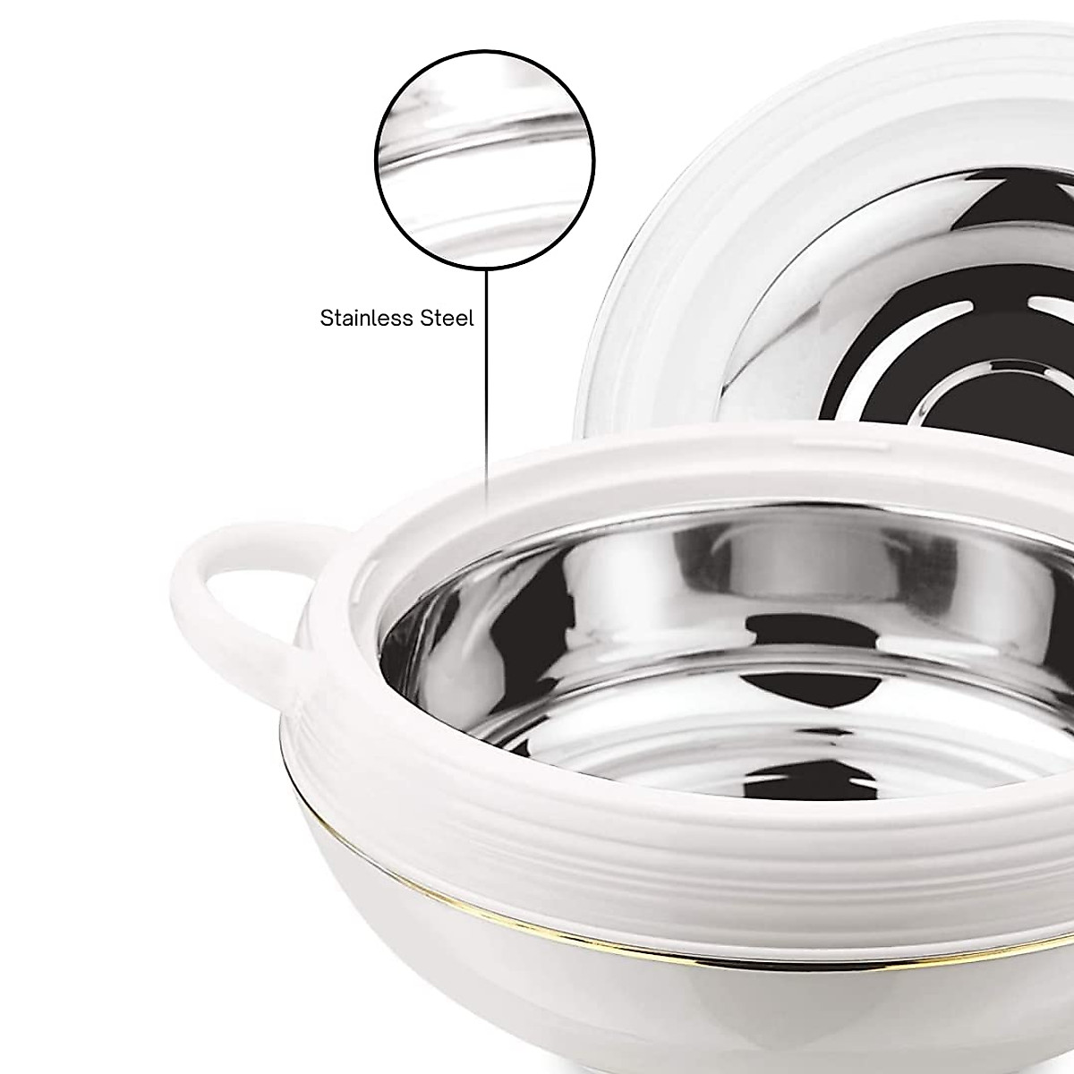 Tmvel Ambient Insulated Casserole Hot Pot Hot Pack Food Warmer 3 Pieces Set (Beige) 1.6 L, 2.5 L, 3.5 L