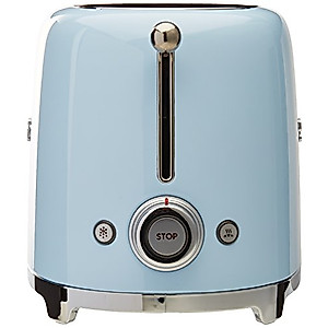 Smeg TSF02PBUS 50's Retro Style Aesthetic 4 Slice Toaster, Pastel Blue