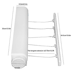 POYHKFD Retractable Clothesline, Telescopic Retractable Clothesline Clothes Drying Rope Hanger, Heavy Duty Clothes Drying Laundry Line Wall Mounted for Indoor Outdoor Supplies(Four Ropes)(five ropes)