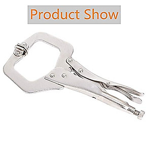 11" Locking C-Clamp 5Pack Locking Pliers Adjustable Welding Clamps w/Regular Tip and Swivel Pad for Shop Home Farm and Automotive