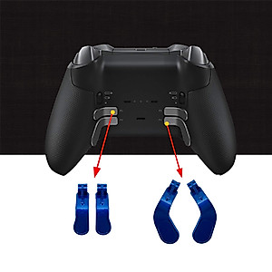 13 in 1 Thumbsticks for Elite Series 2 - D-Pads Kits + 4 Paddles Hair Trigger Buttons (Mini & Medium) Replacement for Xbox One Elite Series 2 Controller & Elite Series 2 Core (Plating Blue)