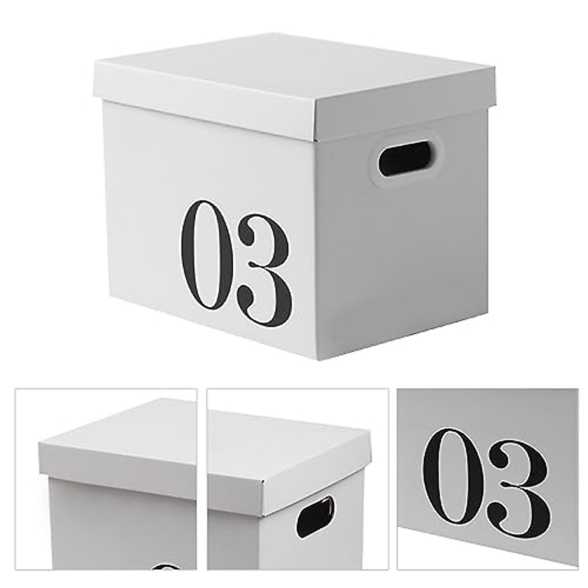 Airshi Cardboard Storage Box Portable Storage Box MultiPurpose Dust Proof Large Capacity Simple For Bedroom For Dorm (No.3 Box)