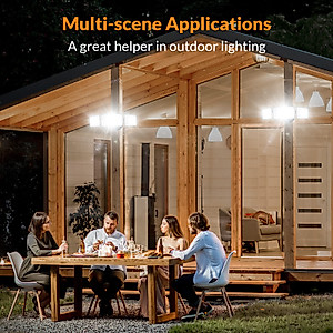 LEPOWER 3500LM LED Flood Light, 35W Outdoor Flood Light Fixture, Exterior Lights with 3 Adjustable Heads, 5500K, IP65 Waterproof for Garage, Yard, Porch