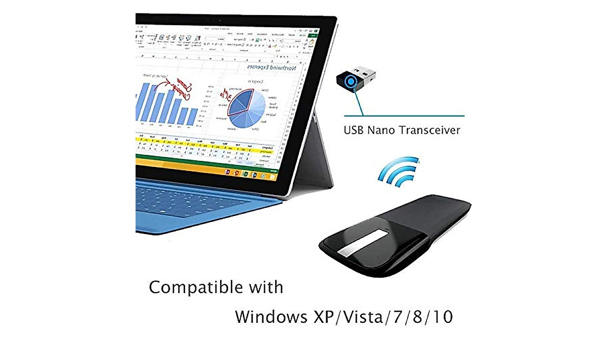 Foldable Wireless Mouse for Laptops & PCs