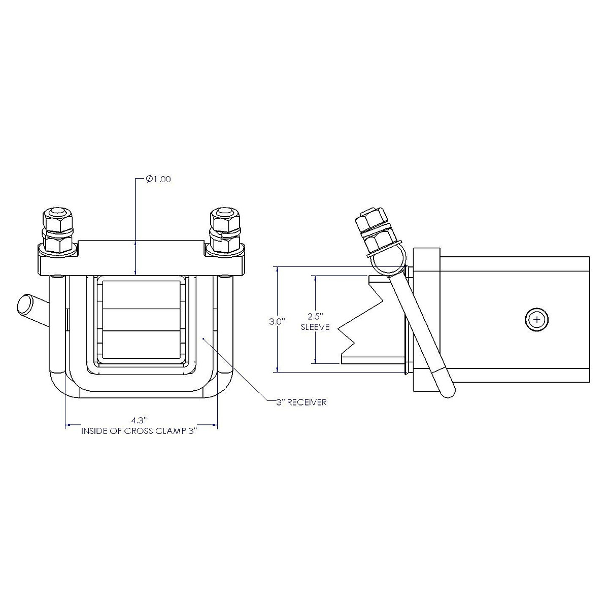 HitchClamp - Cross Clamp 3" Heavy Duty - Made in The USA