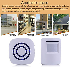 Wireless Home Security Driveway Alarm, Enegg Entry Alert, Visitor Door Bell Chime with 2 Plug-in Receiver and 1 PIR Motion Sensor Detector Alert System, Quality Sound and LED, 38 Melodies