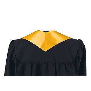 GraduationMall Unisex Adult Plain Graduation Stole 60" Gold