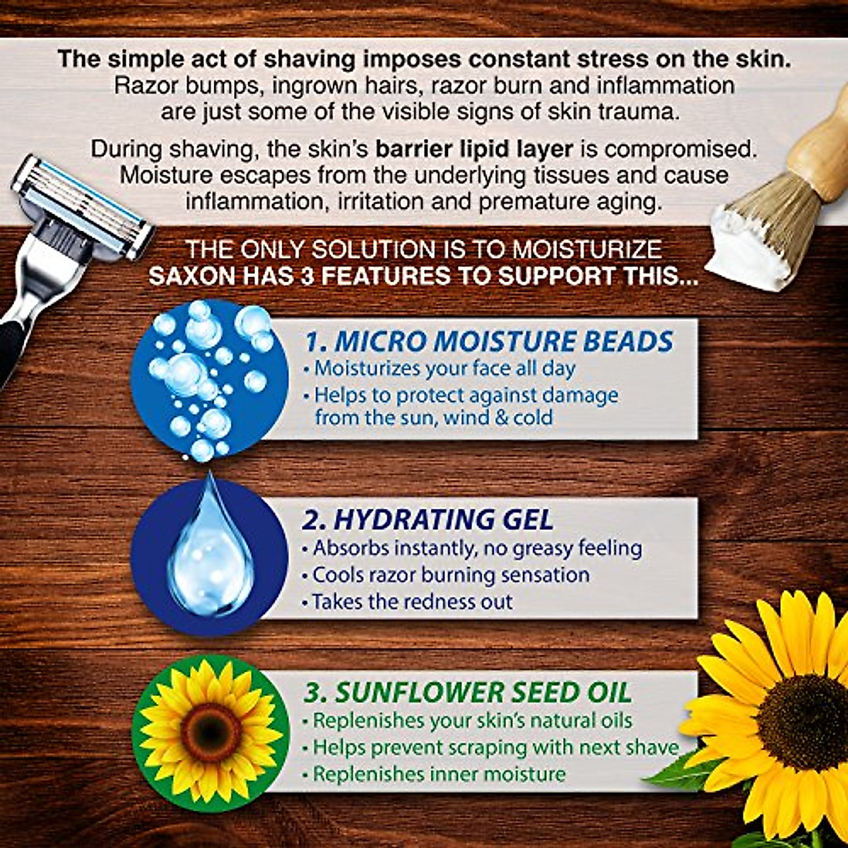 Saxon Post Shave Cream with Micro Moisturizing and Conditioning Beads, Golden Musk