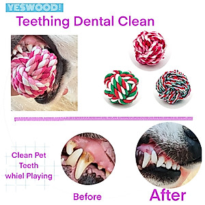 YESWOOD! Puppy Toys Small Rope Balls for Teething, Puppy Chew Pink Toy, Gift for Dogs,Pet Friendly Washable Dog Toy Rope Ball for Small and Medium Dogs(3-Packs)