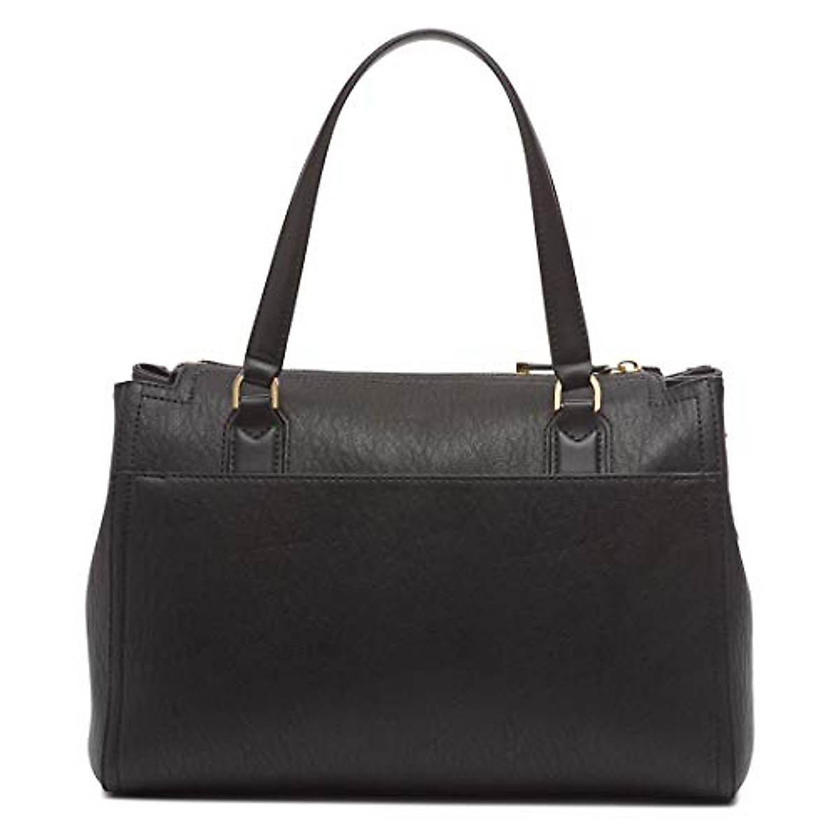 Calvin Klein Reyna Novelty Satchel, Black/Gold, One Size
